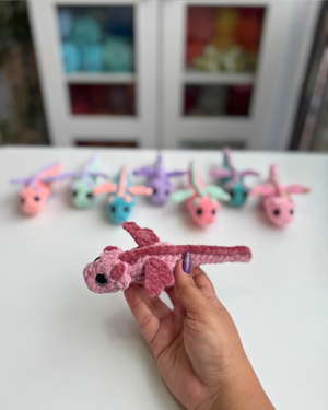 Crochet Ember the Dragon Pattern, Amigurumi Low-sew PDF Pattern